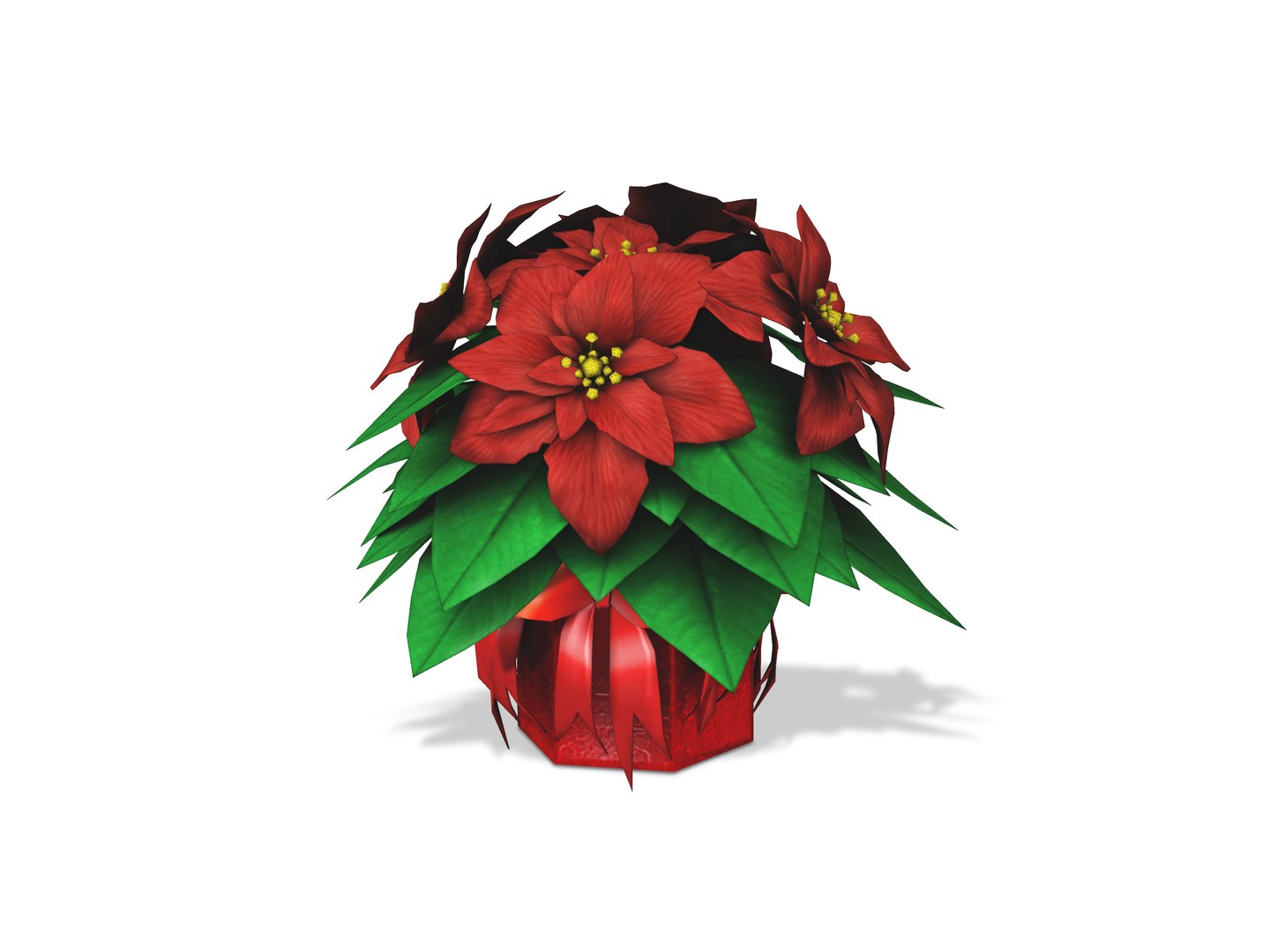 3D Poinsettia Gift Plant Model - TurboSquid 1748222