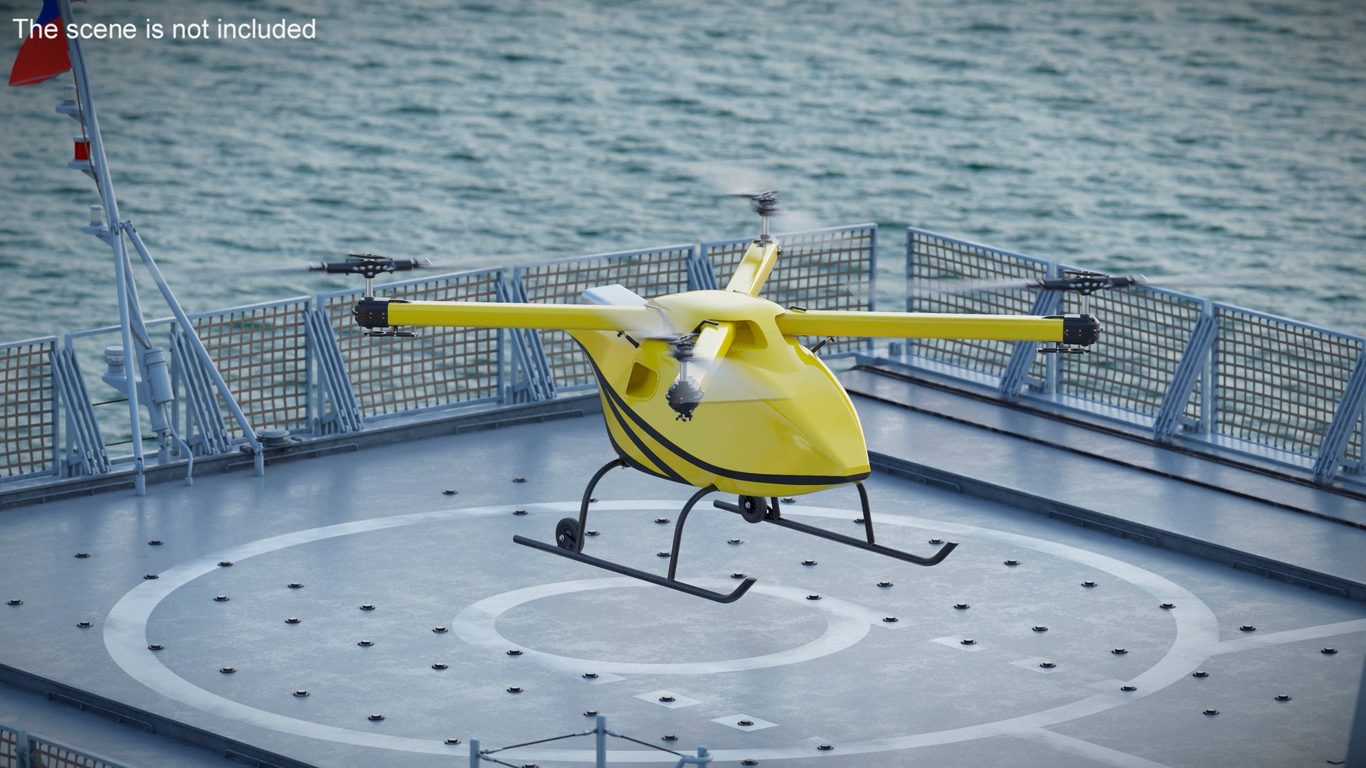 Offshore Cargo Delivery UAV With Hook Rigged 3D Model - TurboSquid 2392306