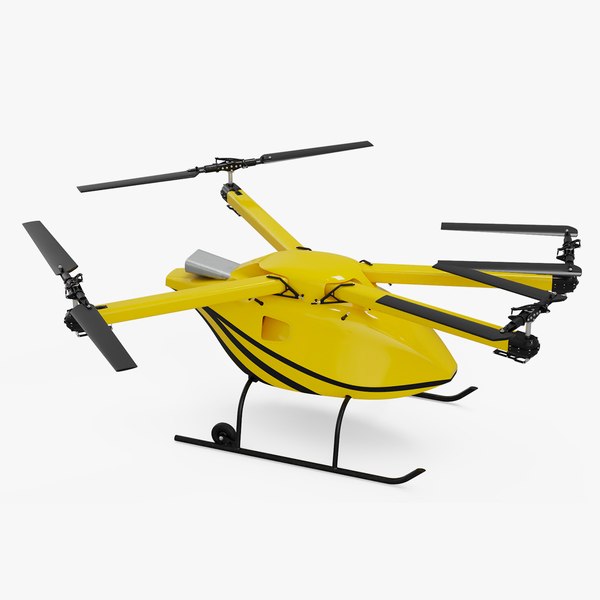 modelo 3d UAV de entrega de carga en alta mar con gancho aparejado ...