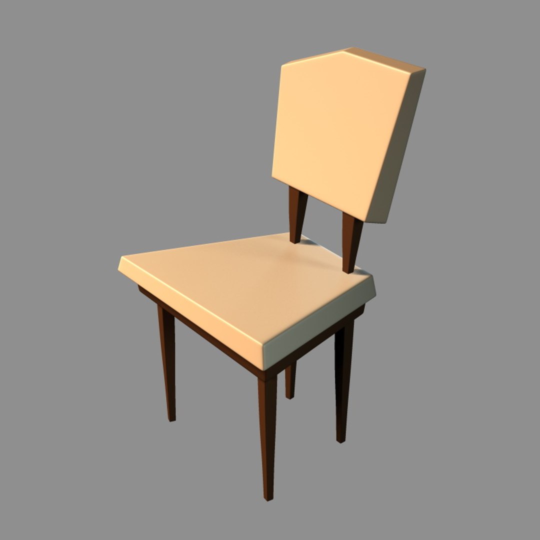 3d Model Cartoon Chair Table