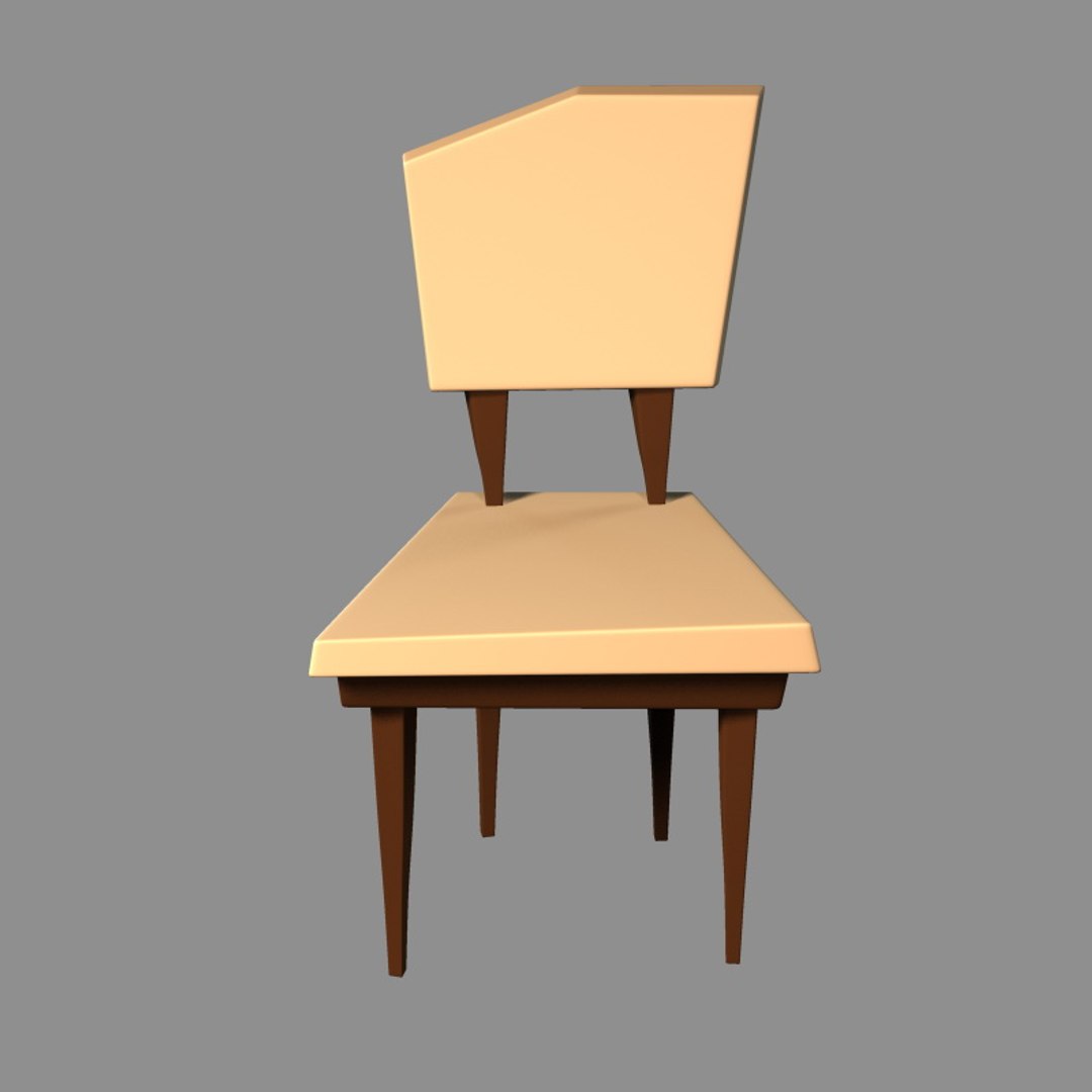 3d Model Cartoon Chair Table