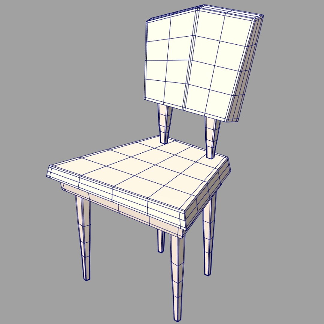 3d Model Cartoon Chair Table