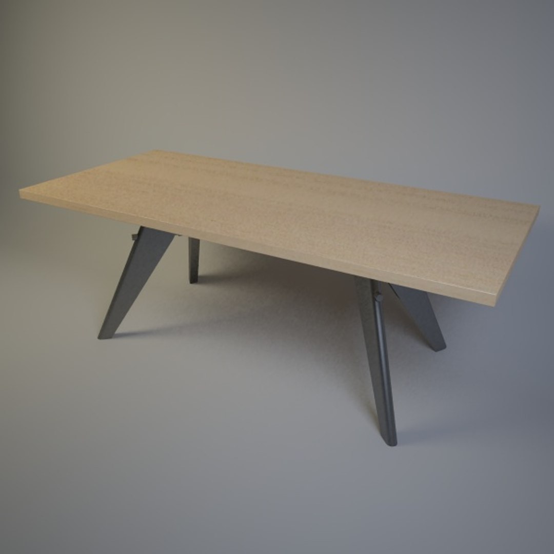 jean prouvé 1950 em table 3d c4d