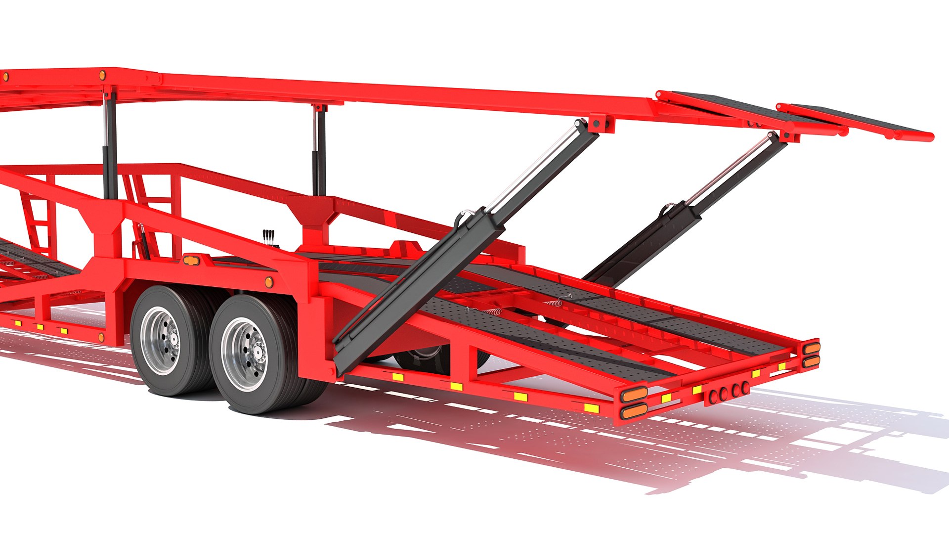 3D Car Hauler Trailer Semi Truck Model - TurboSquid 2262504