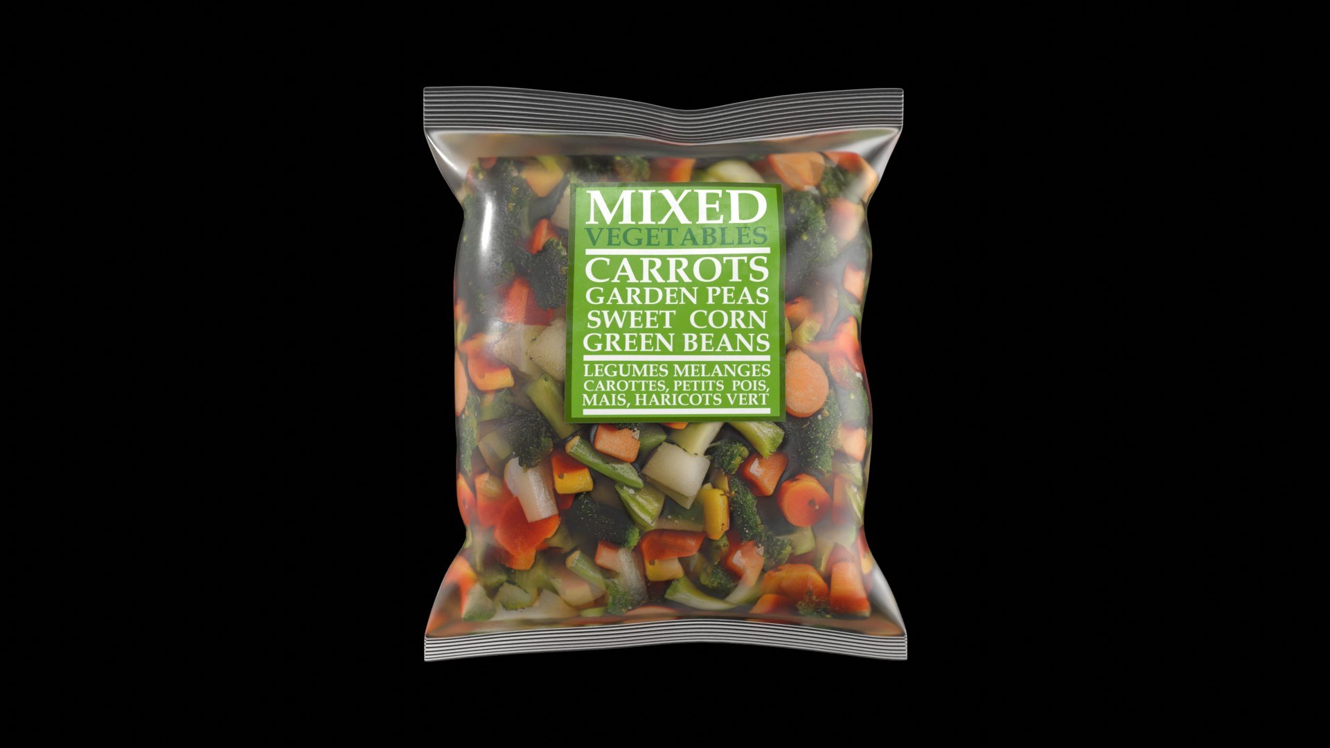 3D Frozen Vege Package - TurboSquid 2290616