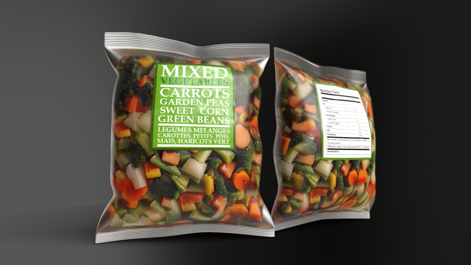 3D Frozen Vege Package - TurboSquid 2290616