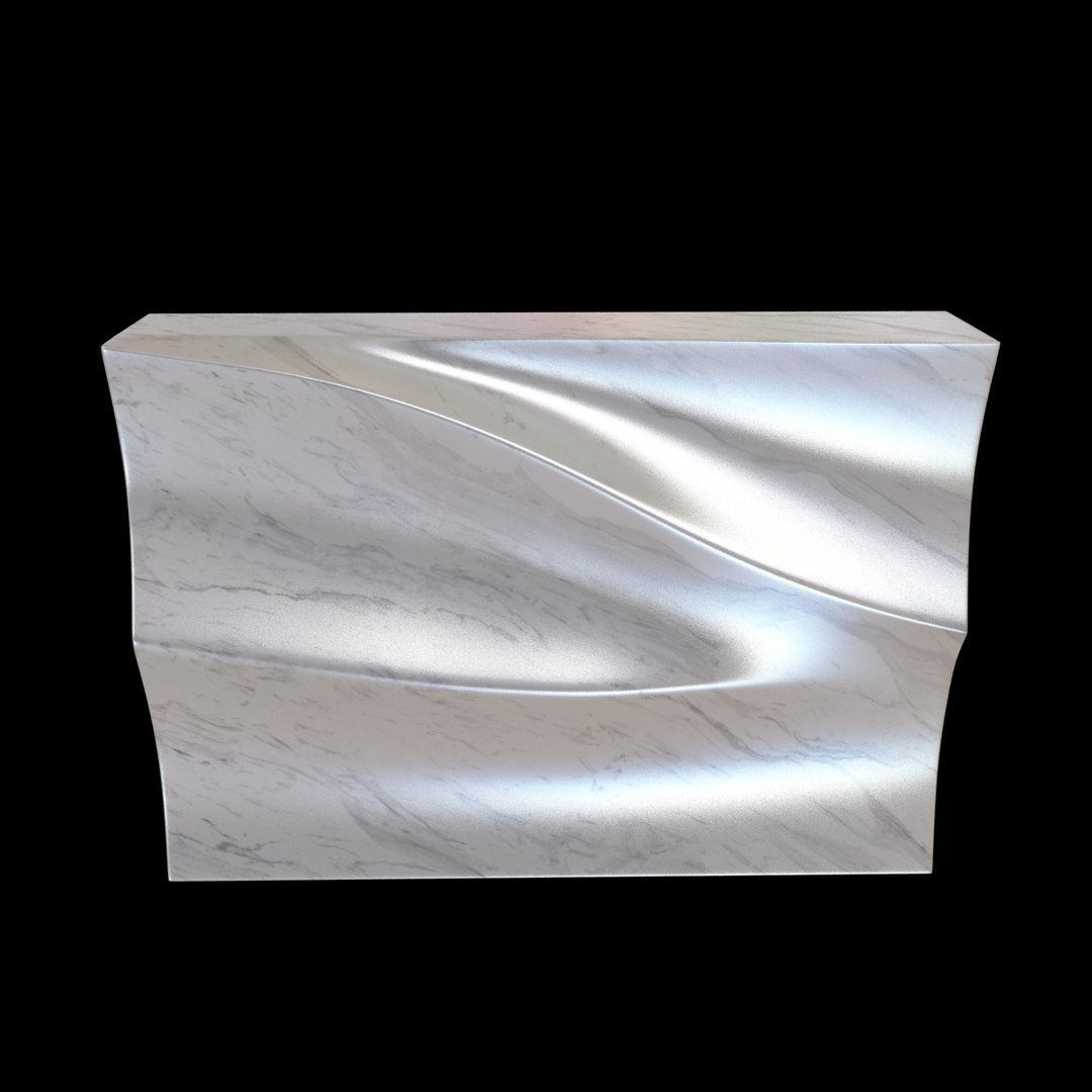 Bar Counter White Marble 3d Model