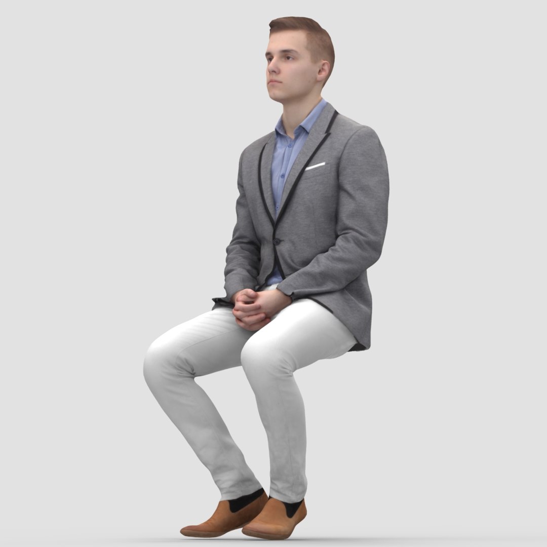 man sitting business 3ds