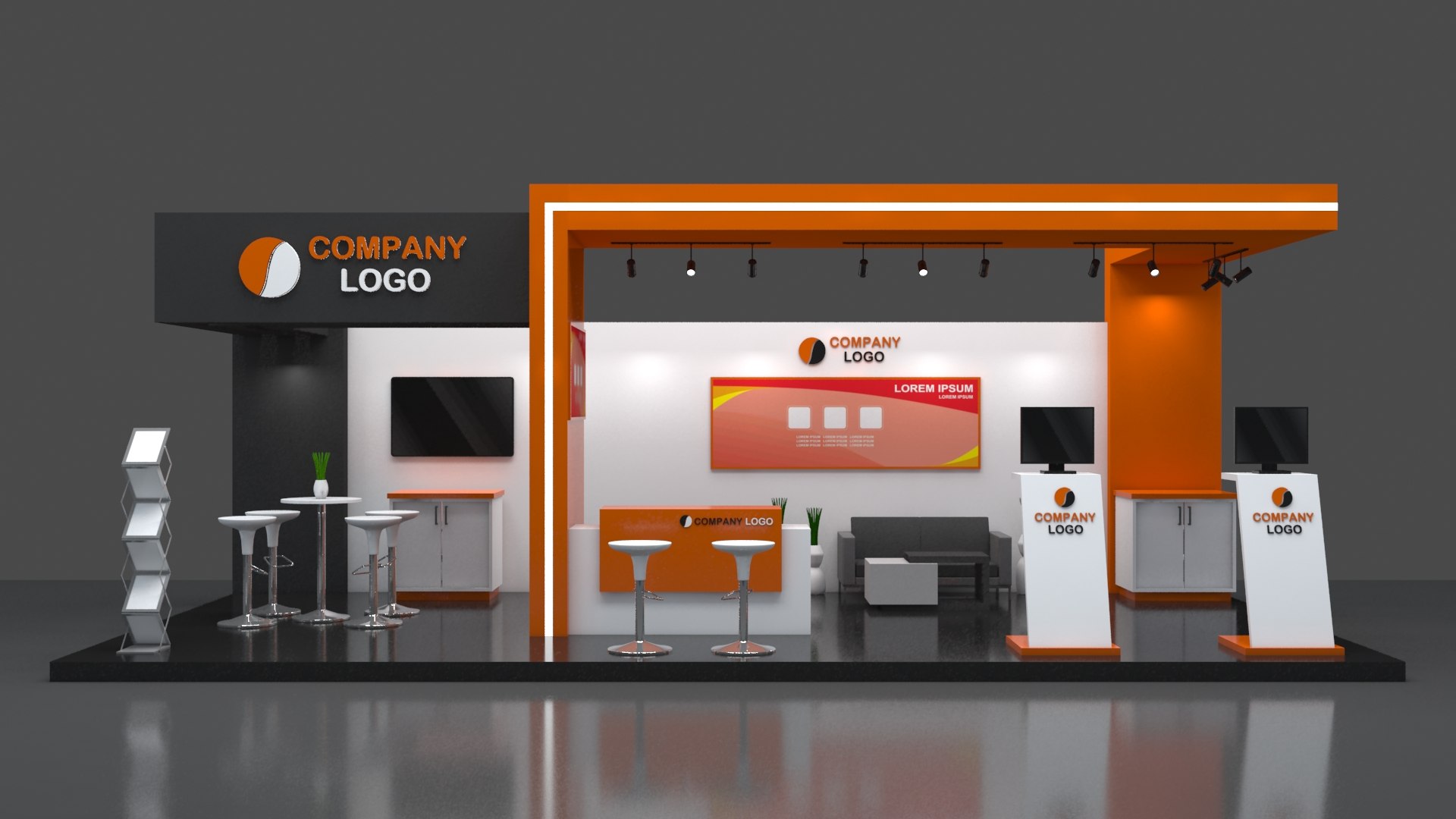 3D 4 Booth Exhibition Modern - TurboSquid 1799336