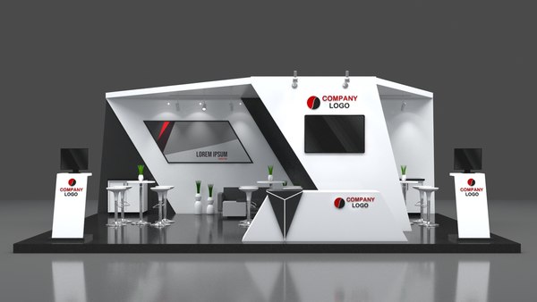 3D 4 Booth exhibition modern - TurboSquid 1799336