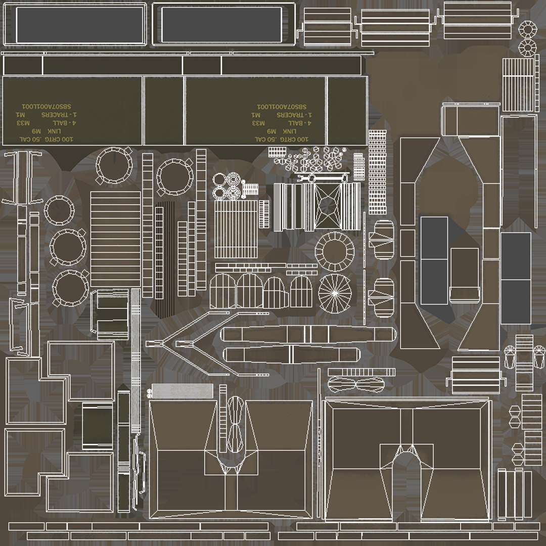 M2 Browning With Stand 3D Model - TurboSquid 2379902