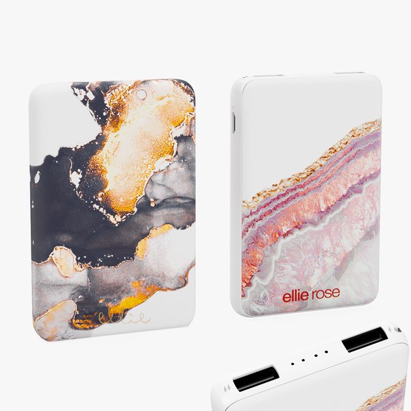 modelo 3d Banco de energía Elli Rose Mercury Marble Gold Agate ...