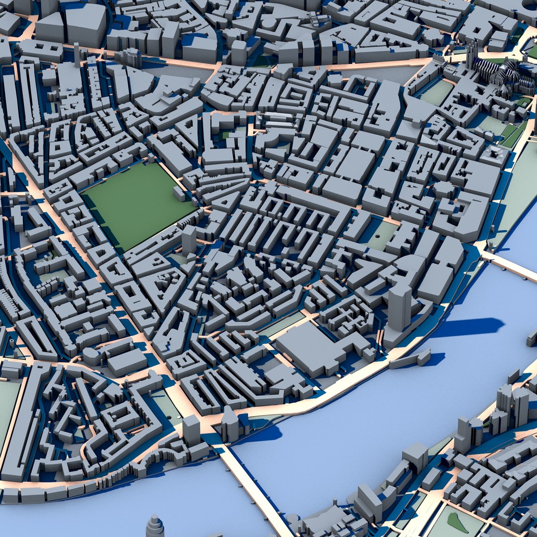 3D Part Of London 3D Model Central London Skyline Iconic UK Landmarks ...