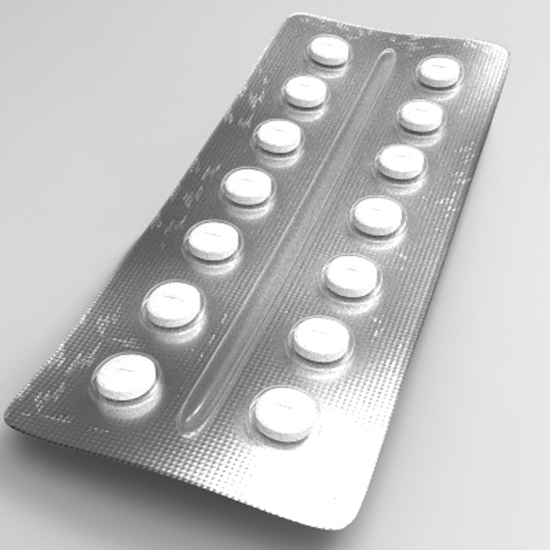 3d pill pack package model