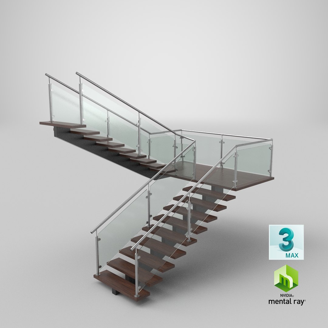 Real U Stair 3D Model - TurboSquid 1661205