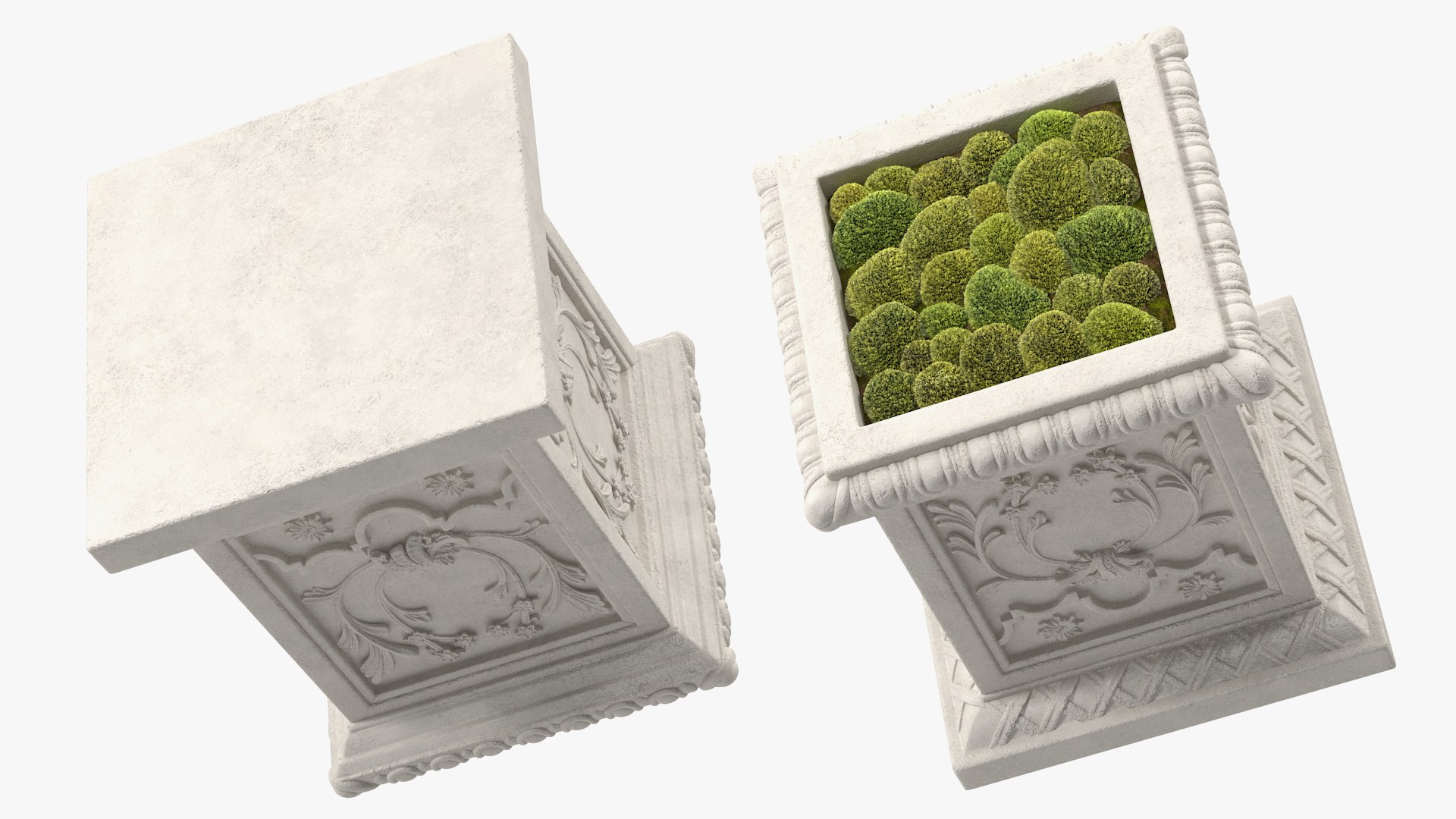 3D Planter Box With Moss Garden H55 Model - TurboSquid 1929736
