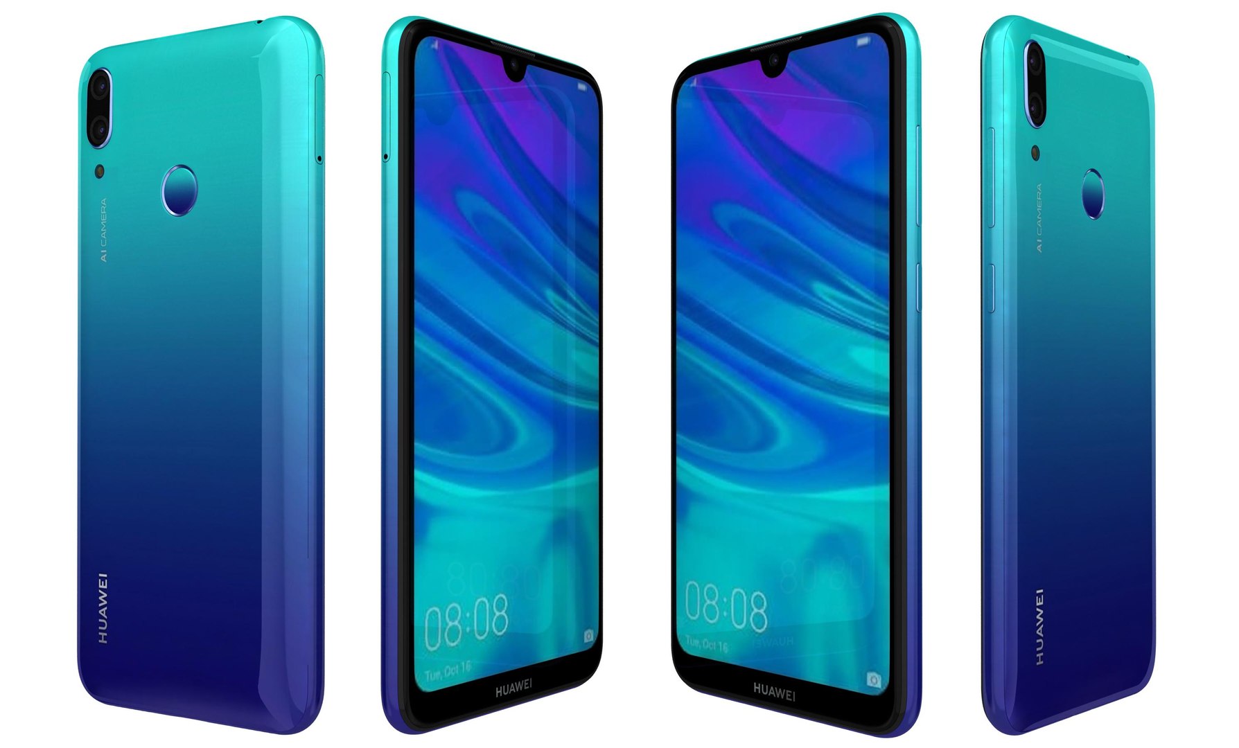 Huawei y7 2019 colors 3D - TurboSquid 1397620