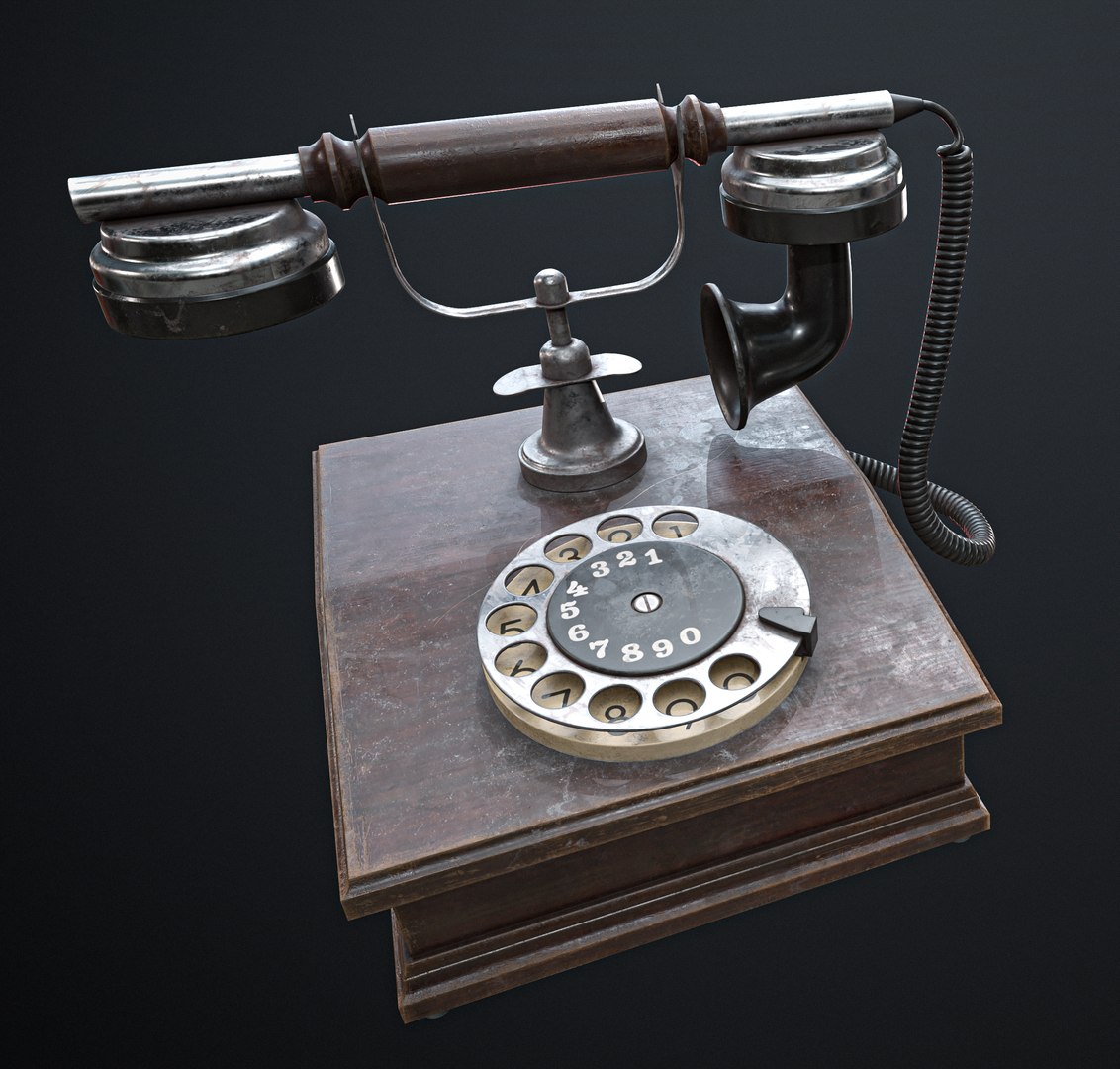 Old Vintage Phone Low-poly Game-Ready PBR model - TurboSquid 2044831
