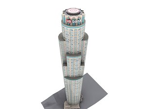 3d model of building bank tower