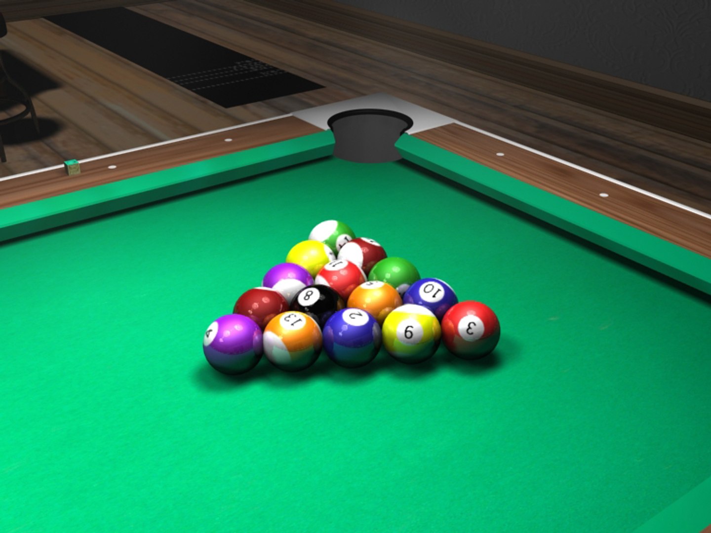 pool scene 3d model