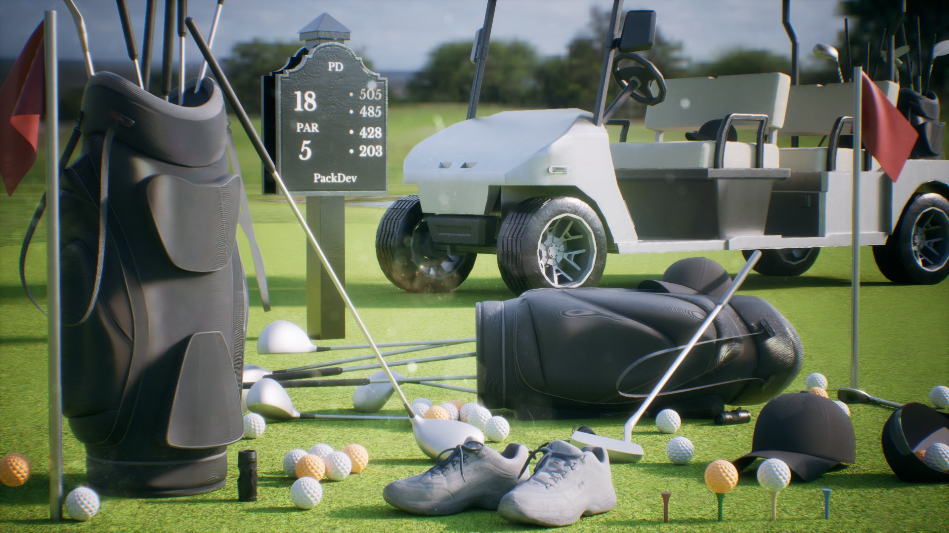 Golf Props 12 Assets 3D Model - TurboSquid 2193651