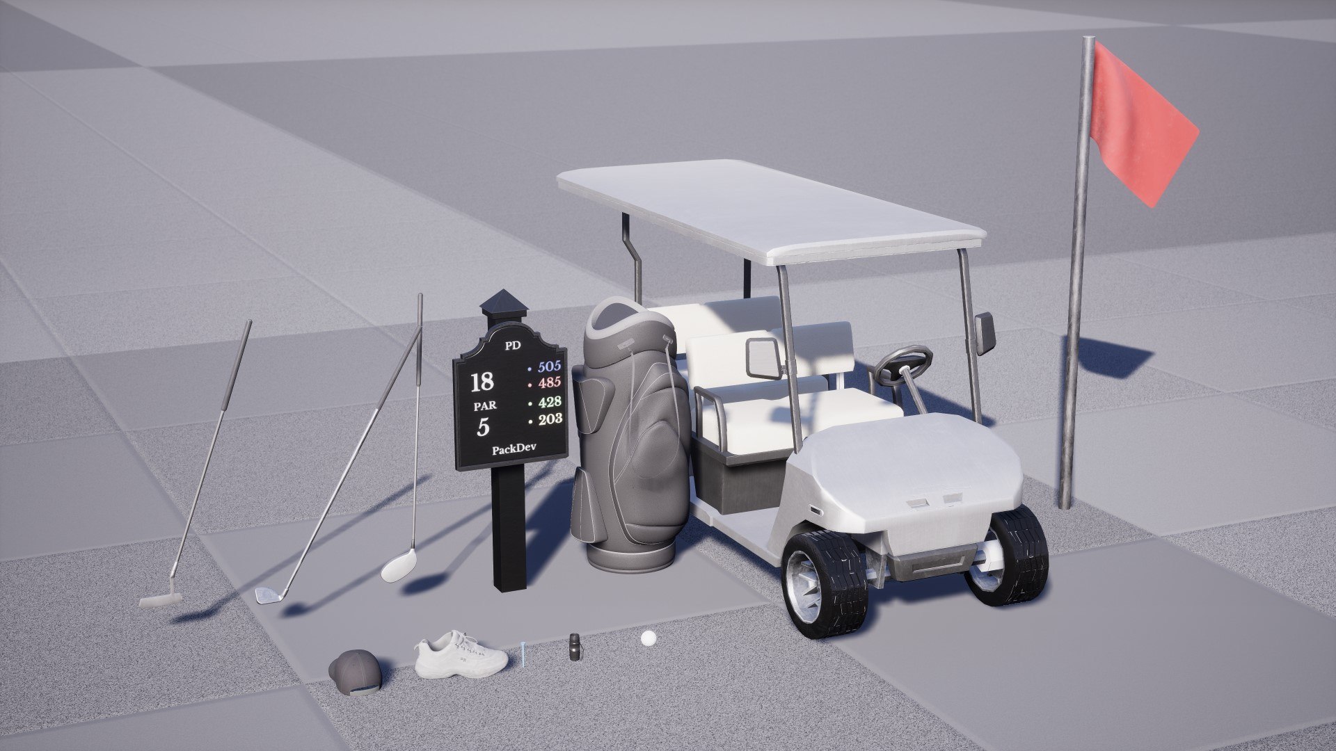 Golf Props 12 Assets 3D Model - TurboSquid 2193651