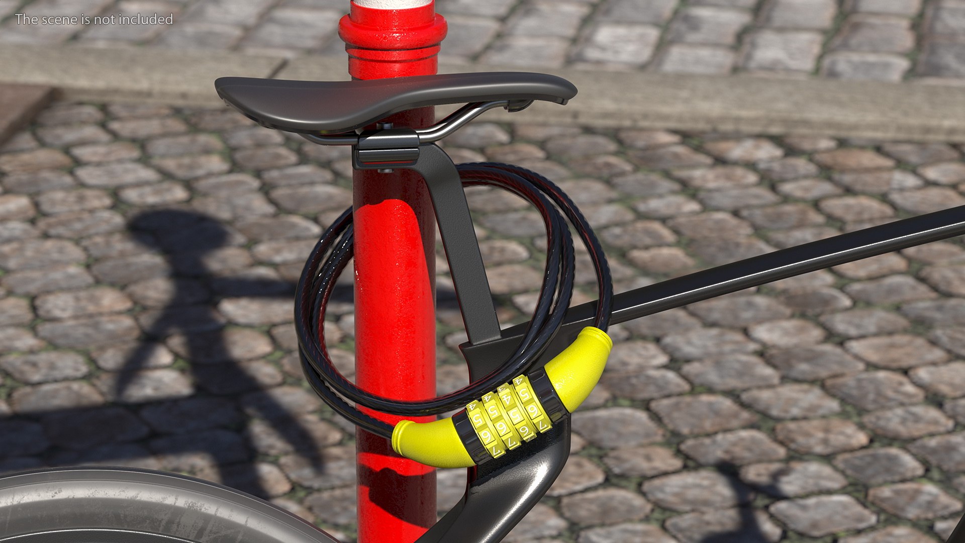 3D Combo Cable Bicycle Lock Model - TurboSquid 1656496