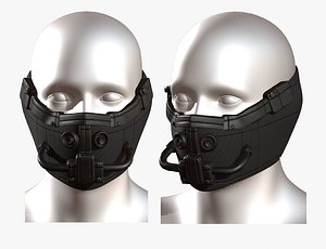 Procedural carbon-fiber aggressive mask with backstraps 3D model ...