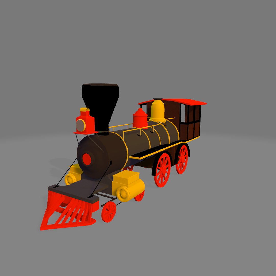 3D Low Polygon Steam Train - TurboSquid 2175799
