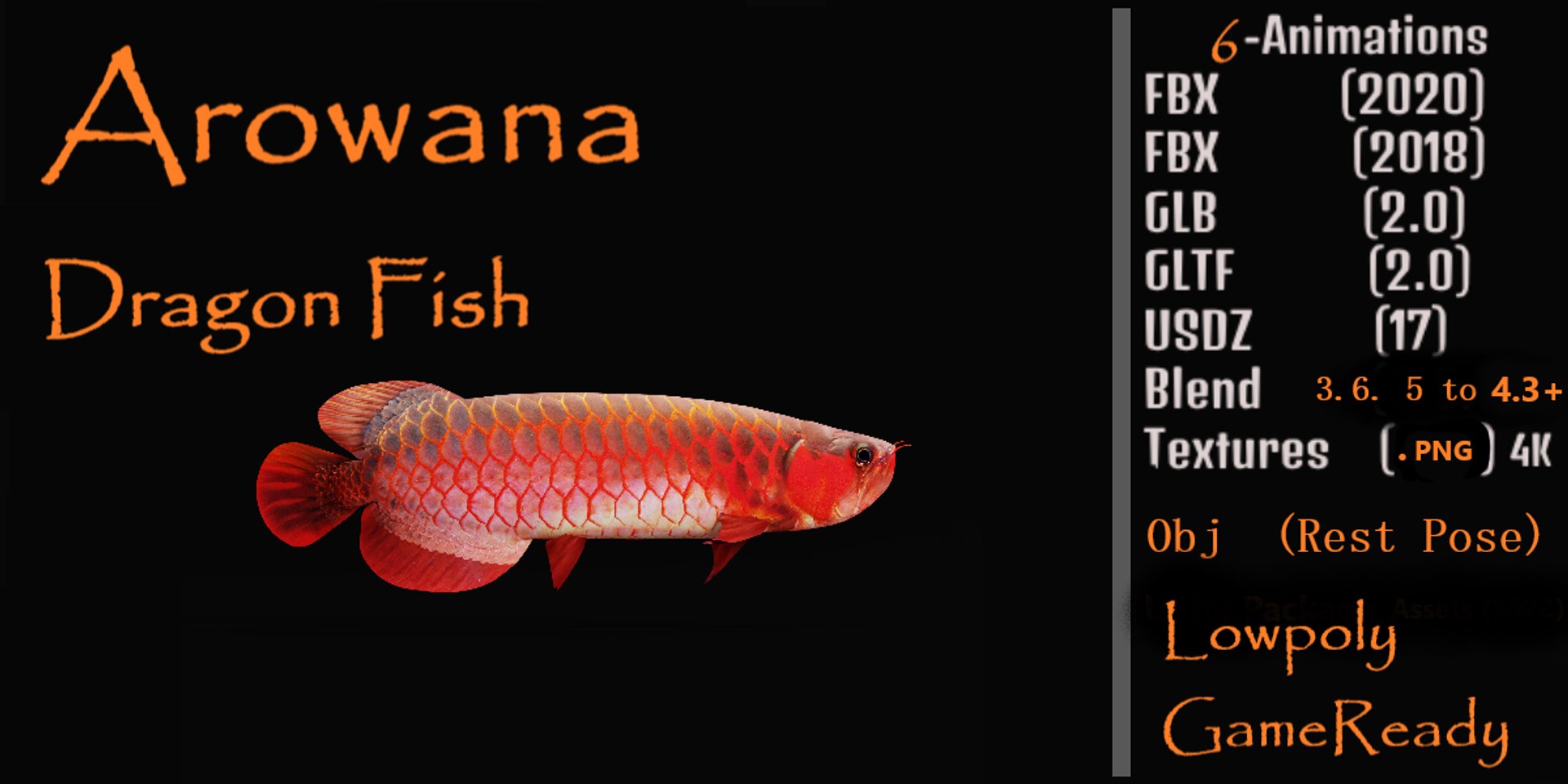 Arowana Dragon Fish Model - TurboSquid 2367891