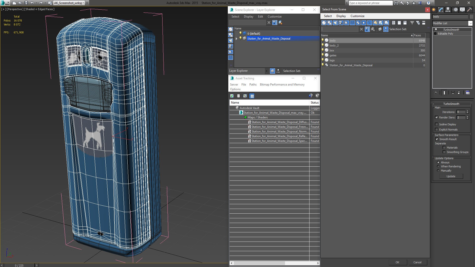 3D Model Station For Animal Waste Disposal - TurboSquid 1995260