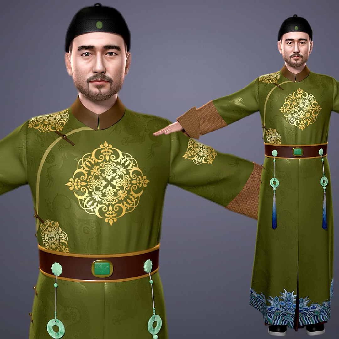 3D A Wealthy Merchant In Ancient China Qing Dynasty - TurboSquid 2203115