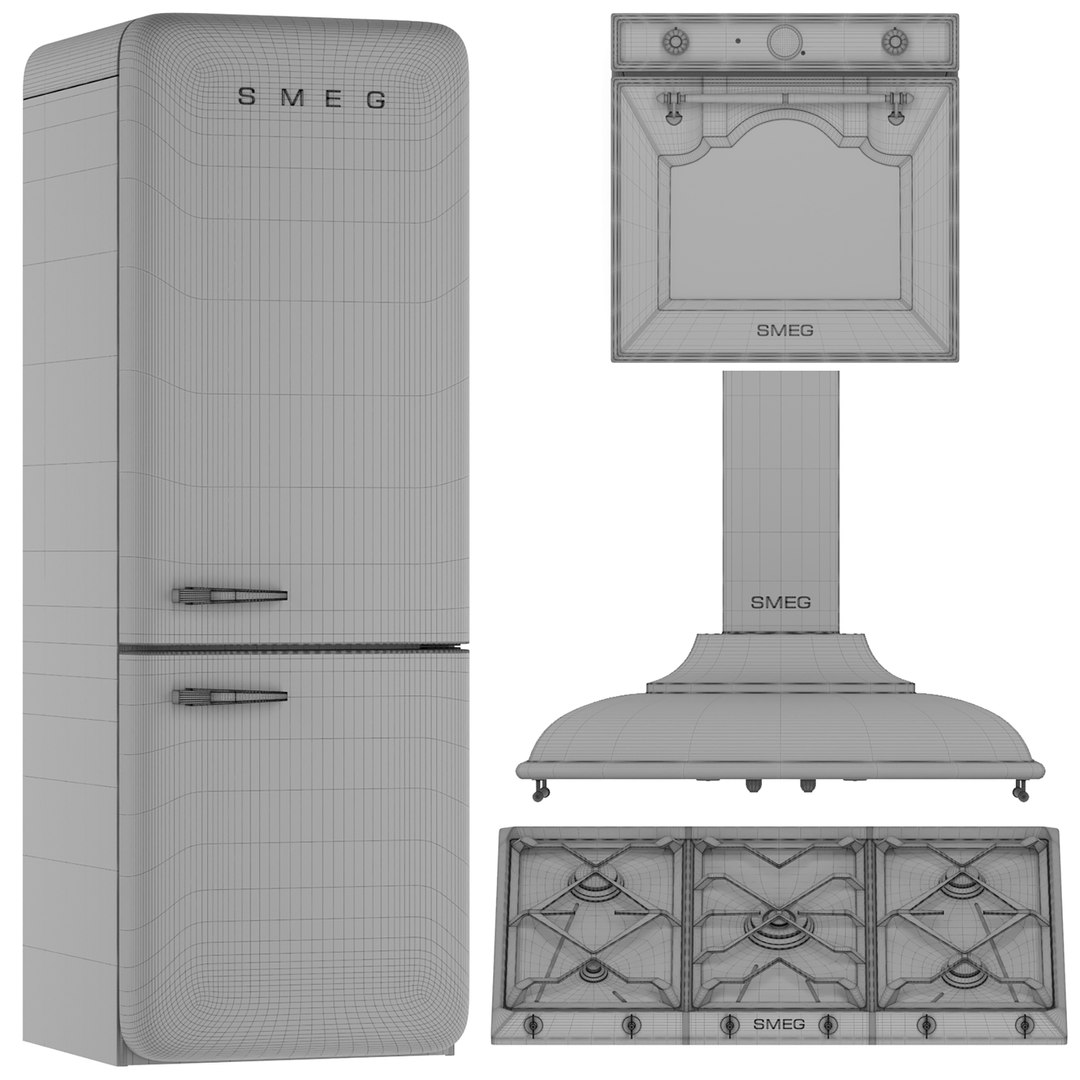 3D Model SMEG Kitchen Appliances - TurboSquid 2002938