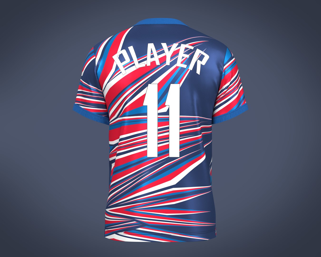 Soccer Football Blue And Rad Jersey Player-11 3D Model - TurboSquid 2036689