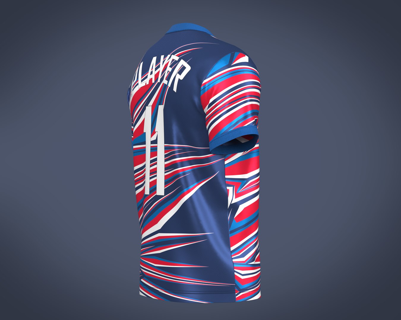 Soccer Football Blue And Rad Jersey Player-11 3D Model - TurboSquid 2036689