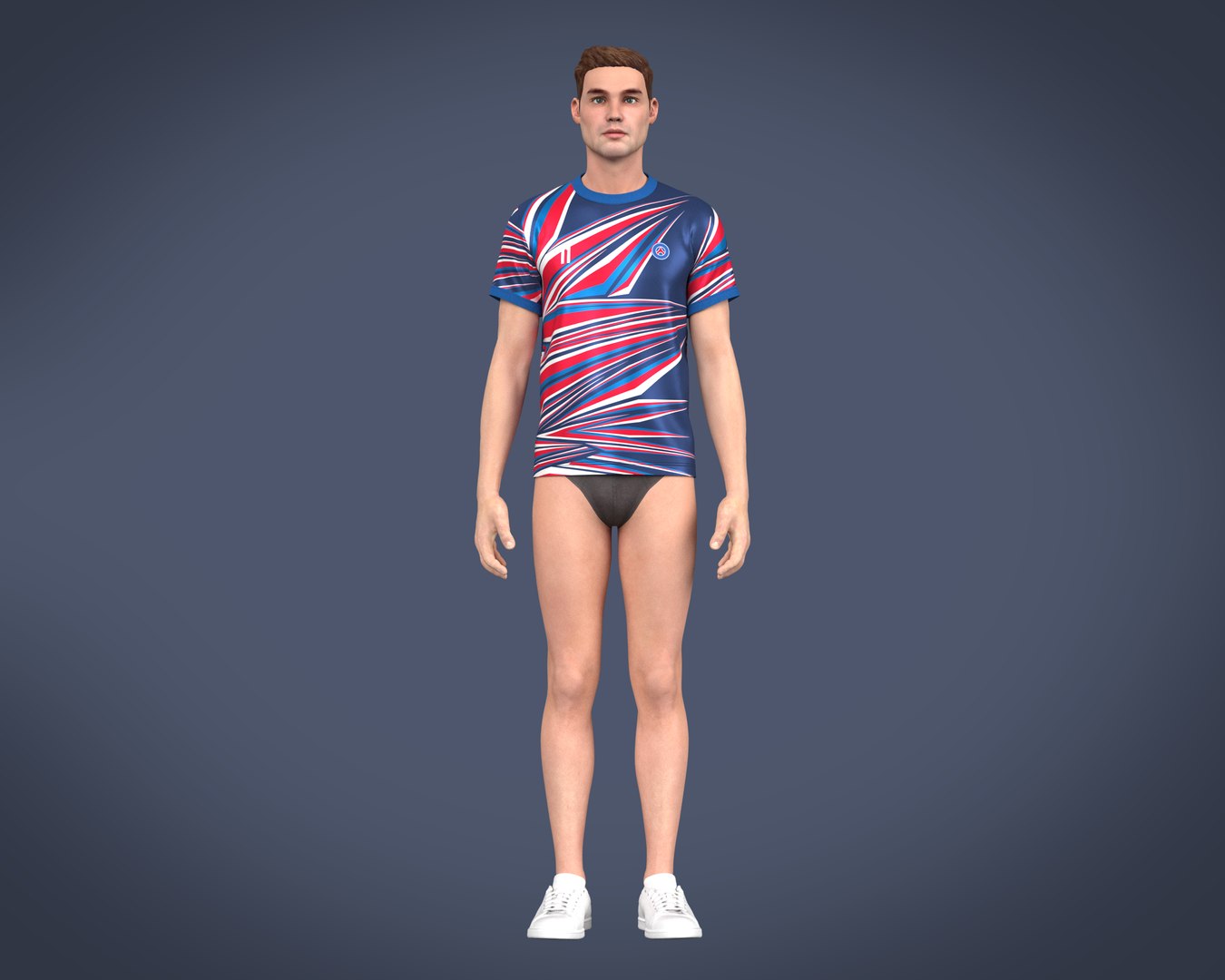 Soccer Football Blue And Rad Jersey Player-11 3D Model - TurboSquid 2036689