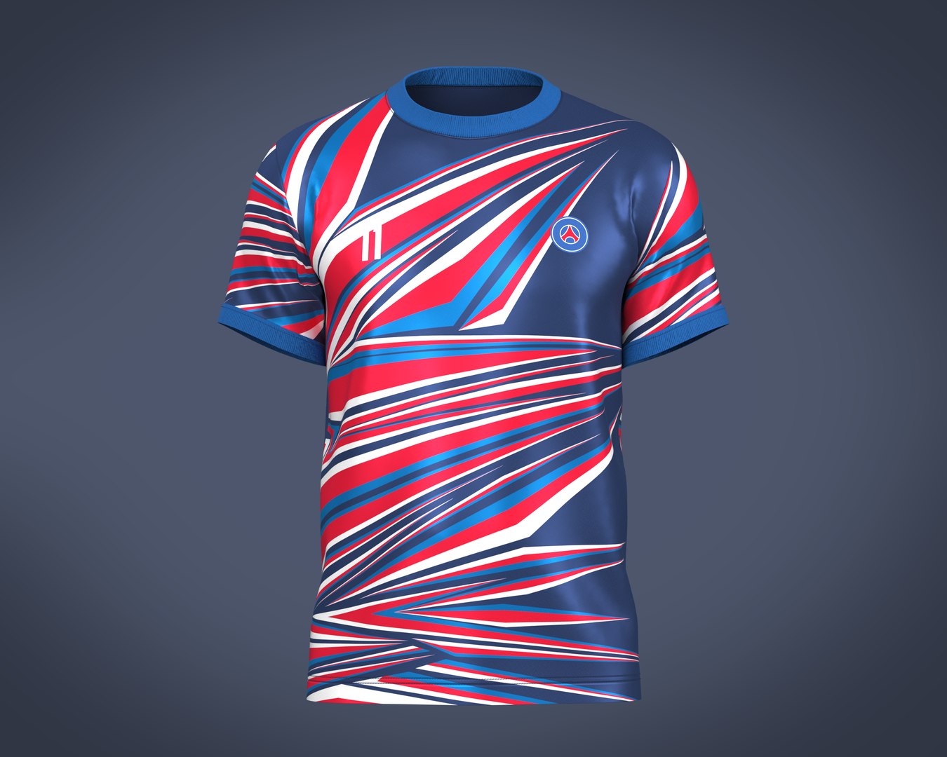 Soccer Football Blue And Rad Jersey Player-11 3D Model - TurboSquid 2036689