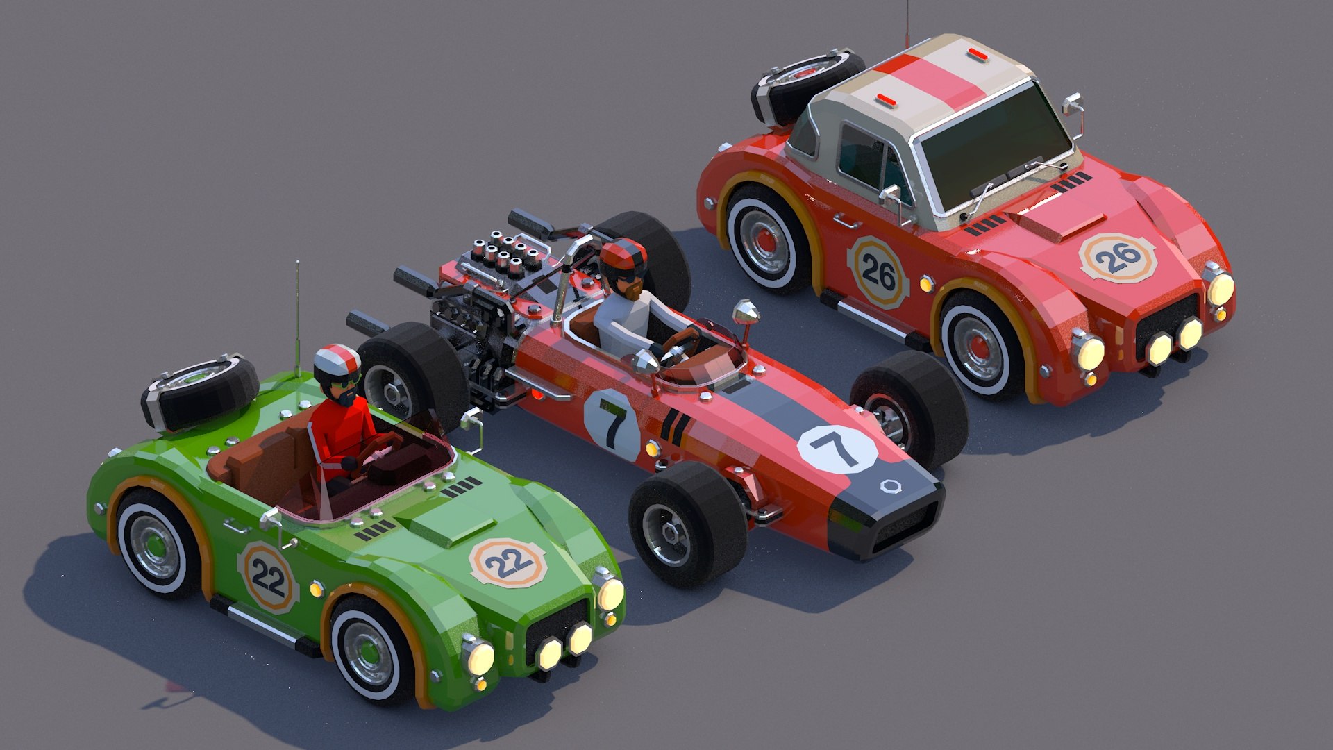 Race Cars 3D Model - TurboSquid 2132182