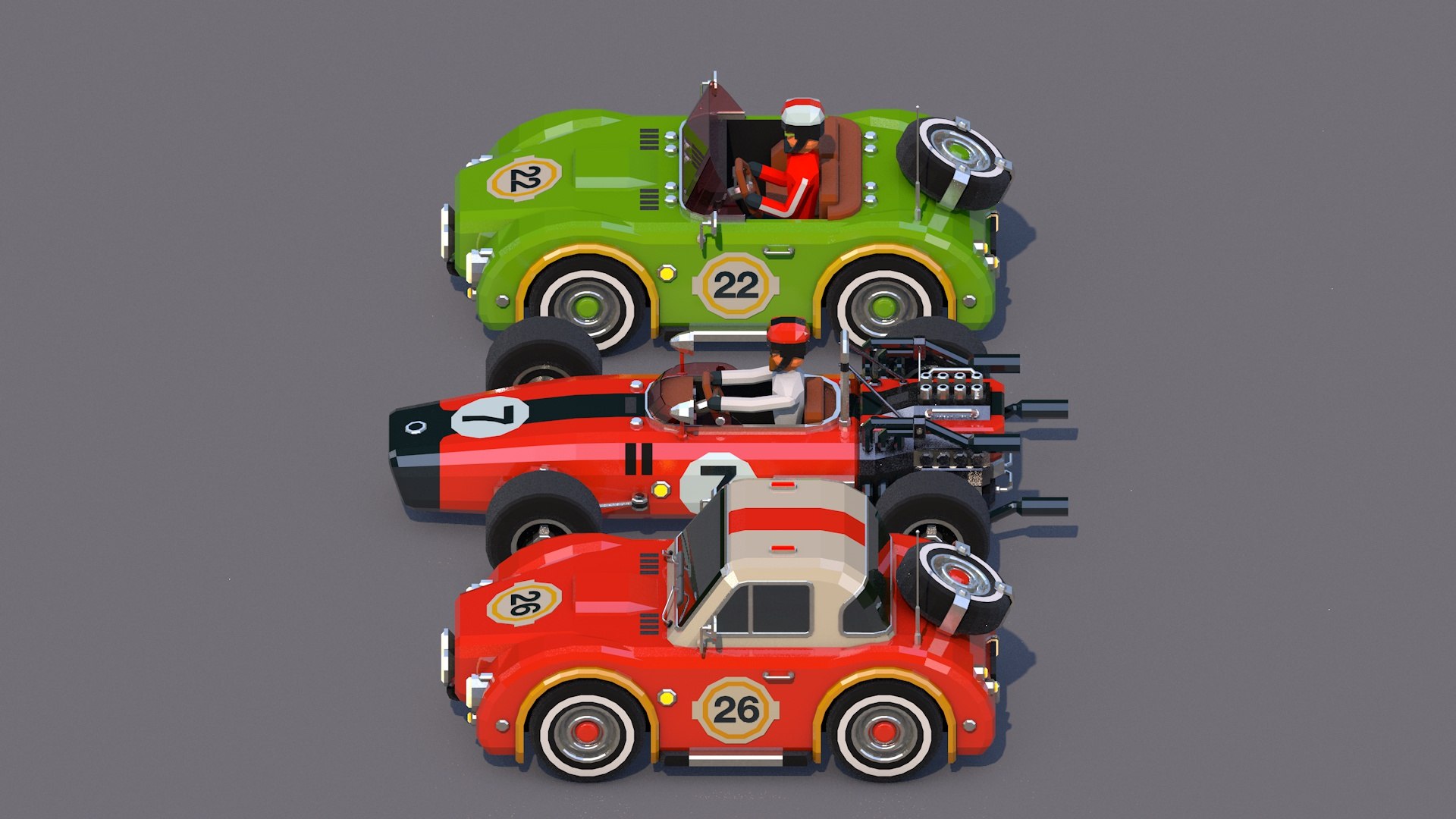 Race Cars 3D Model - TurboSquid 2132182