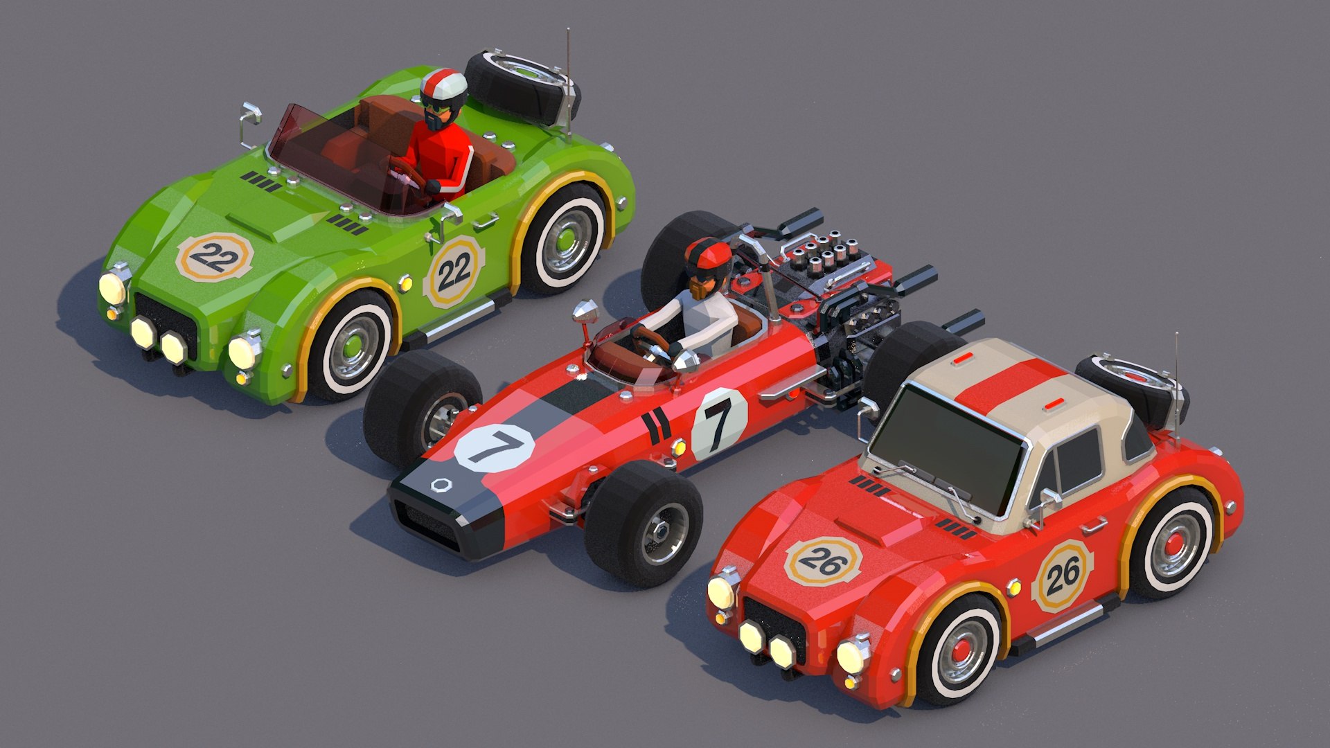 Race Cars 3D Model - TurboSquid 2132182