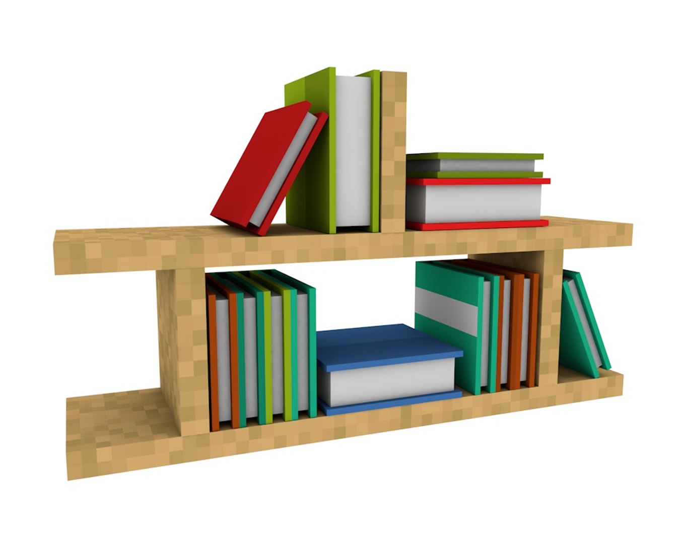 modelo 3d Libros en una estantería de minecraft. - TurboSquid 1078287