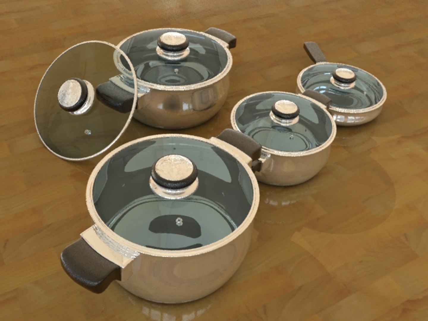 3d cooking pots