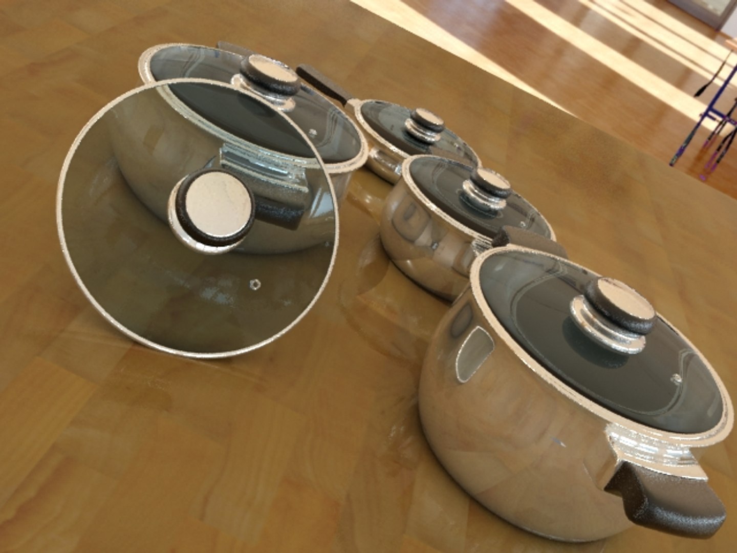 3d cooking pots
