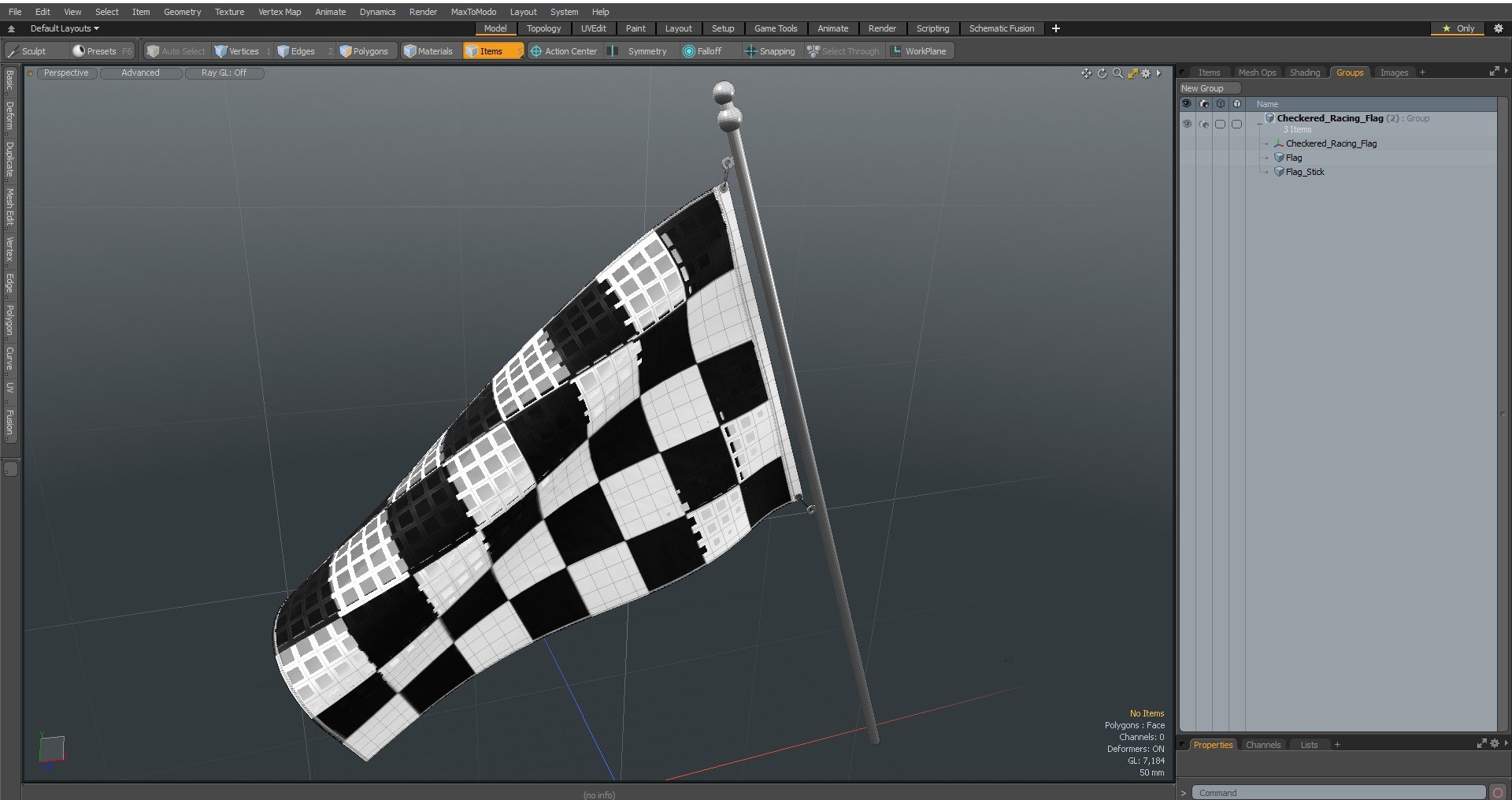 3D Checkered Racing Flag - TurboSquid 2151393