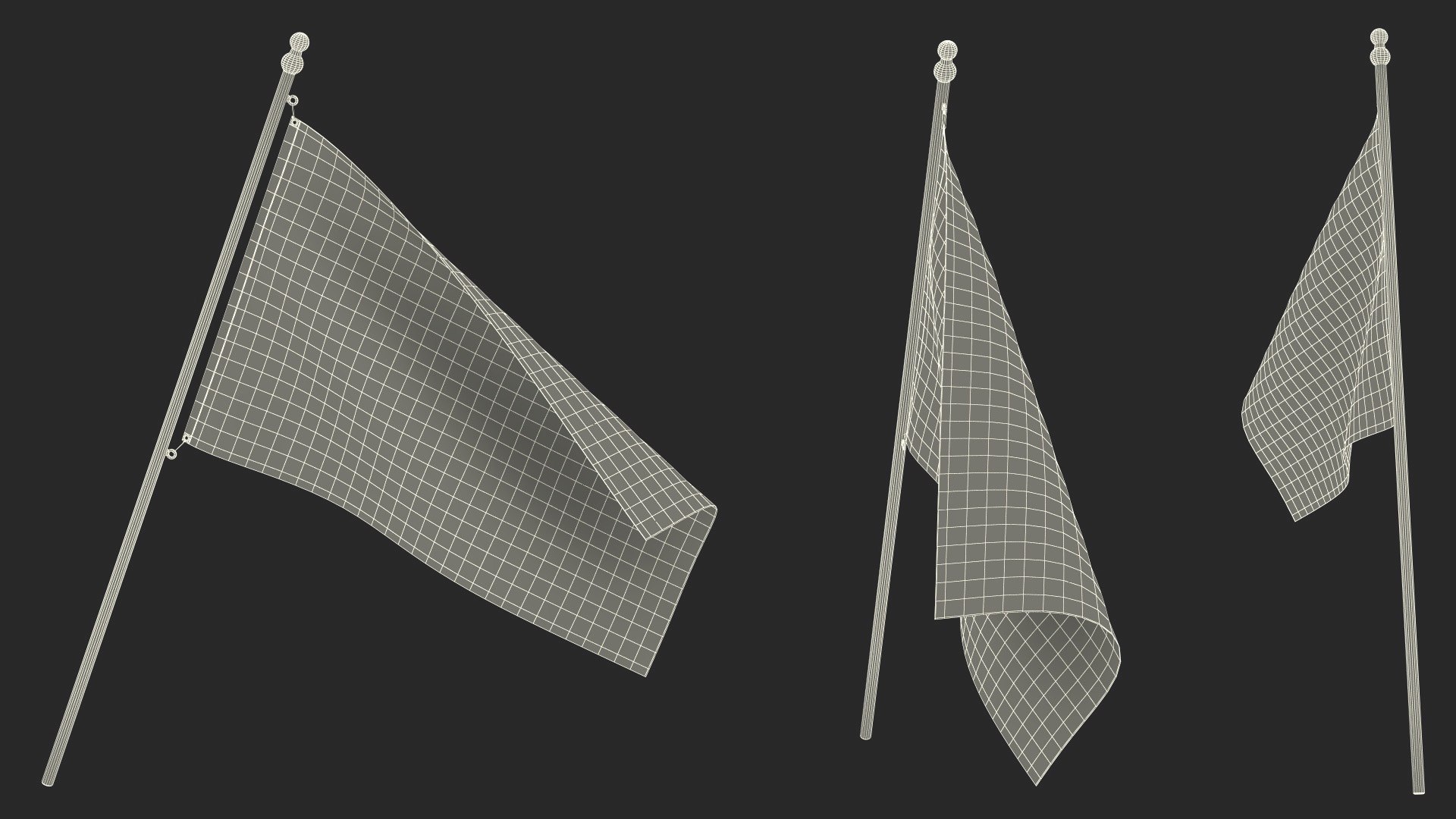 3D Checkered Racing Flag - TurboSquid 2151393