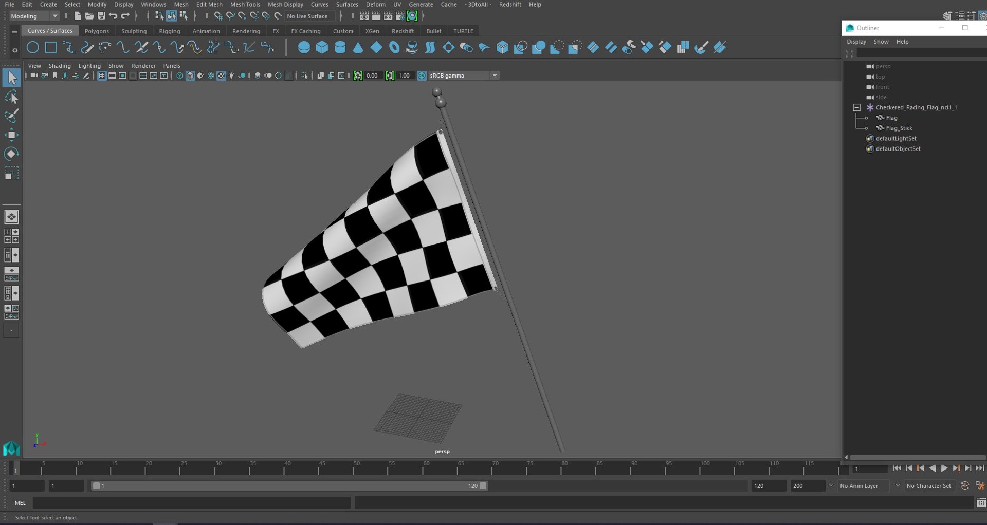 3D Checkered Racing Flag - TurboSquid 2151393
