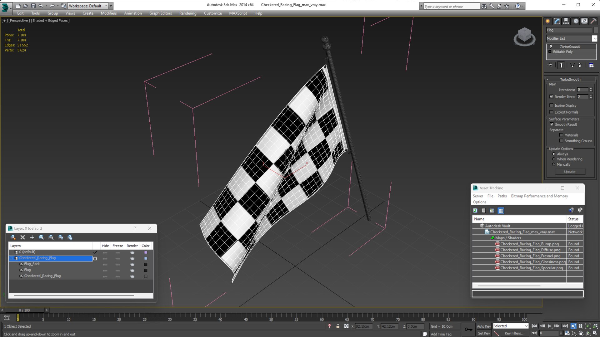 3D Checkered Racing Flag - TurboSquid 2151393