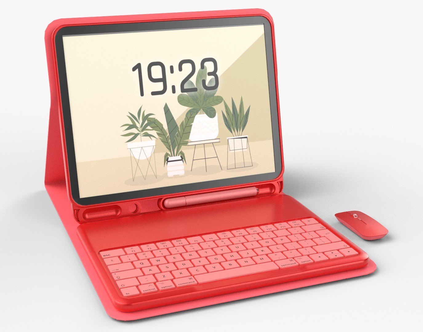 Modern Pc Tablet Set Pen Mouse Bloody Red Version 3D - TurboSquid 2087698