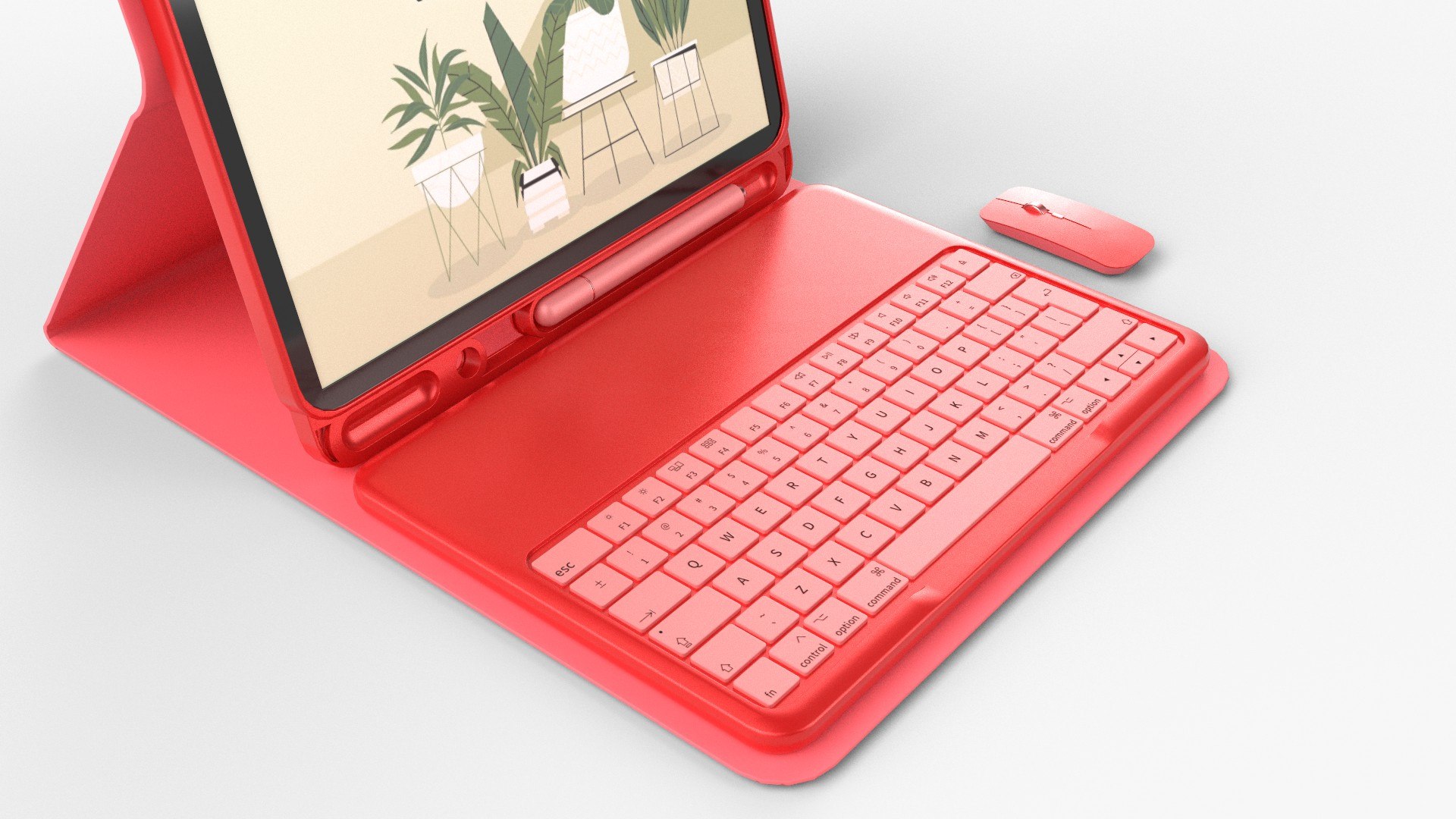 Modern Pc Tablet Set Pen Mouse Bloody Red Version 3D - TurboSquid 2087698