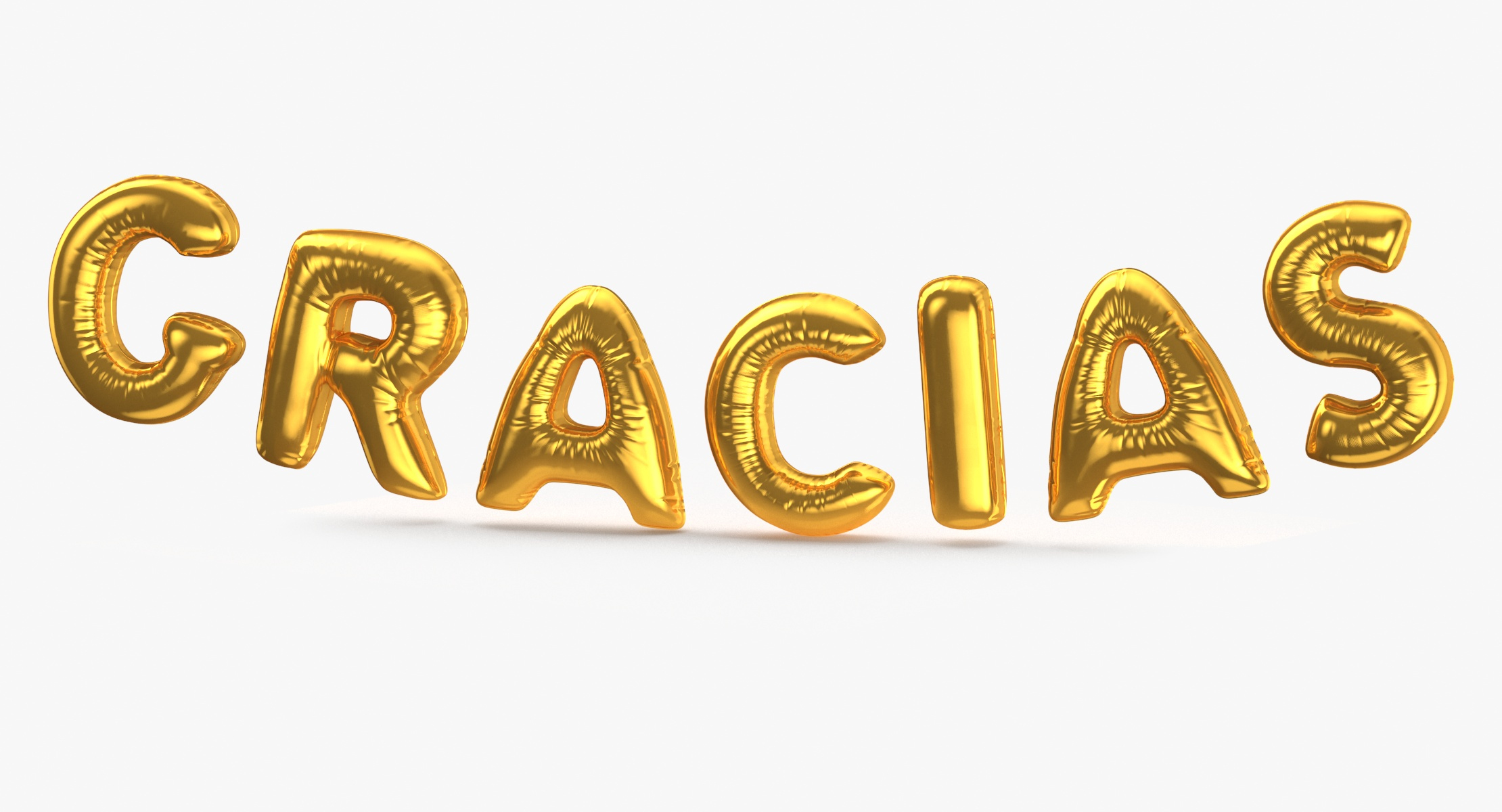 Foil Baloon Words GRACIAS Gold 3D model - TurboSquid 1740134